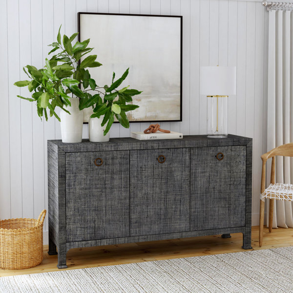 Ebern Designs Keidy Ebern Designs Chatam Charcoal Raffia Sideboard | Wayfair